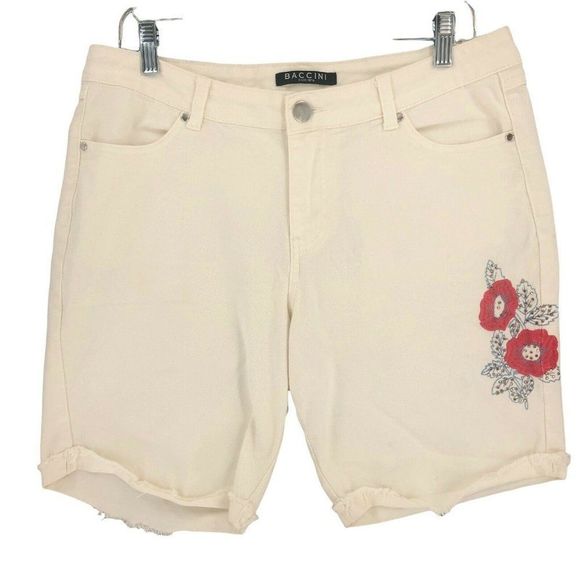 Baccini | Shorts | Baccini Shorts Womens 2 Off White Boyfriend Mid Rise ...